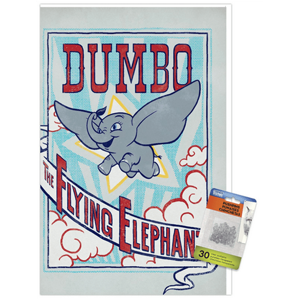 Disney Dumbo - Circus Poster Wall Poster with Push Pins, 14.725" x 22. ...