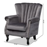 Baxton Studio Relena Wingback Chair, Gray - Walmart.com