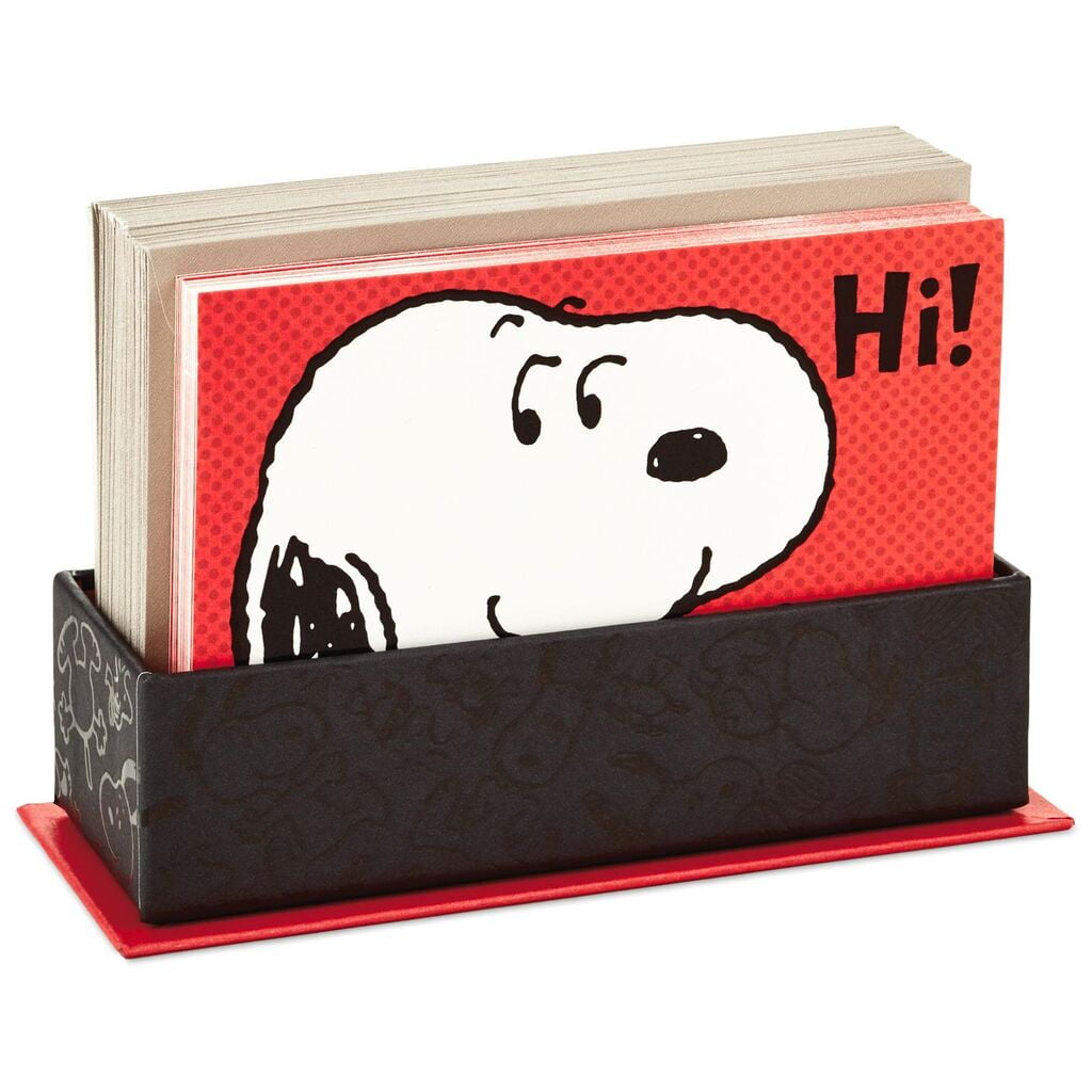 Peanuts Snoopy Assorted Blank Note Cards With Caddy Box of 40 New ...