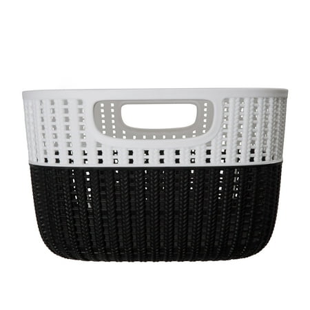 Simplify 2-Tone Decorative Large Storage Basket in Black - Walmart.com ...