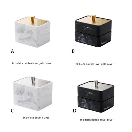 Toothpick Organizer with Stainless Steel Lids 2-Layer Holder Box ...