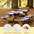 Abstract Art Picnic Table Cover with Bench Covers Patchwork Pink Black ...