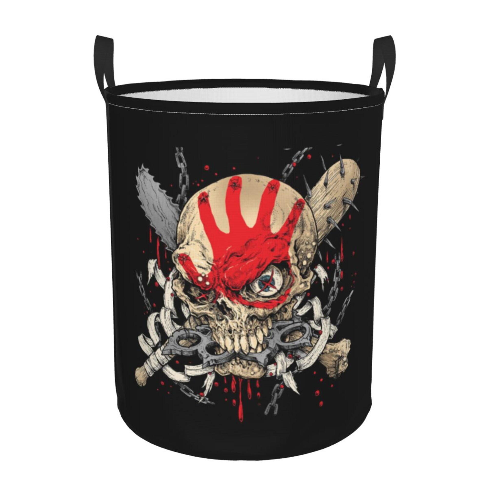 XMXY Round Laundry Basket Organizer, Dead Skull Ghost Painting ...