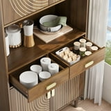 Semiocthome Pantry Storage Cabinet with Line Groove Design and ...