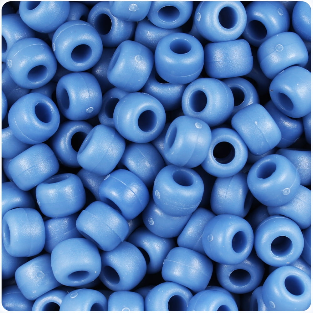 BeadTin Denim Blue Matte 9mm Barrel Pony Beads (500pc) - Walmart.com