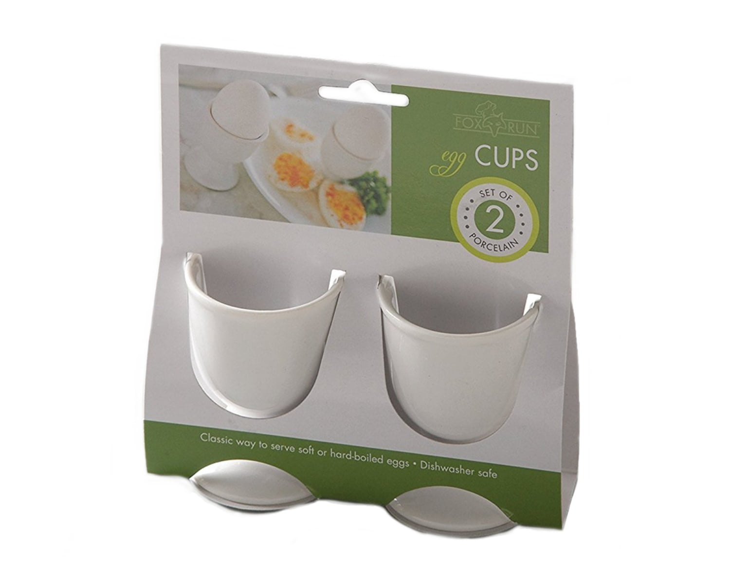 Fox Run Set of 2 White Porcelain Egg Cups - Walmart.com