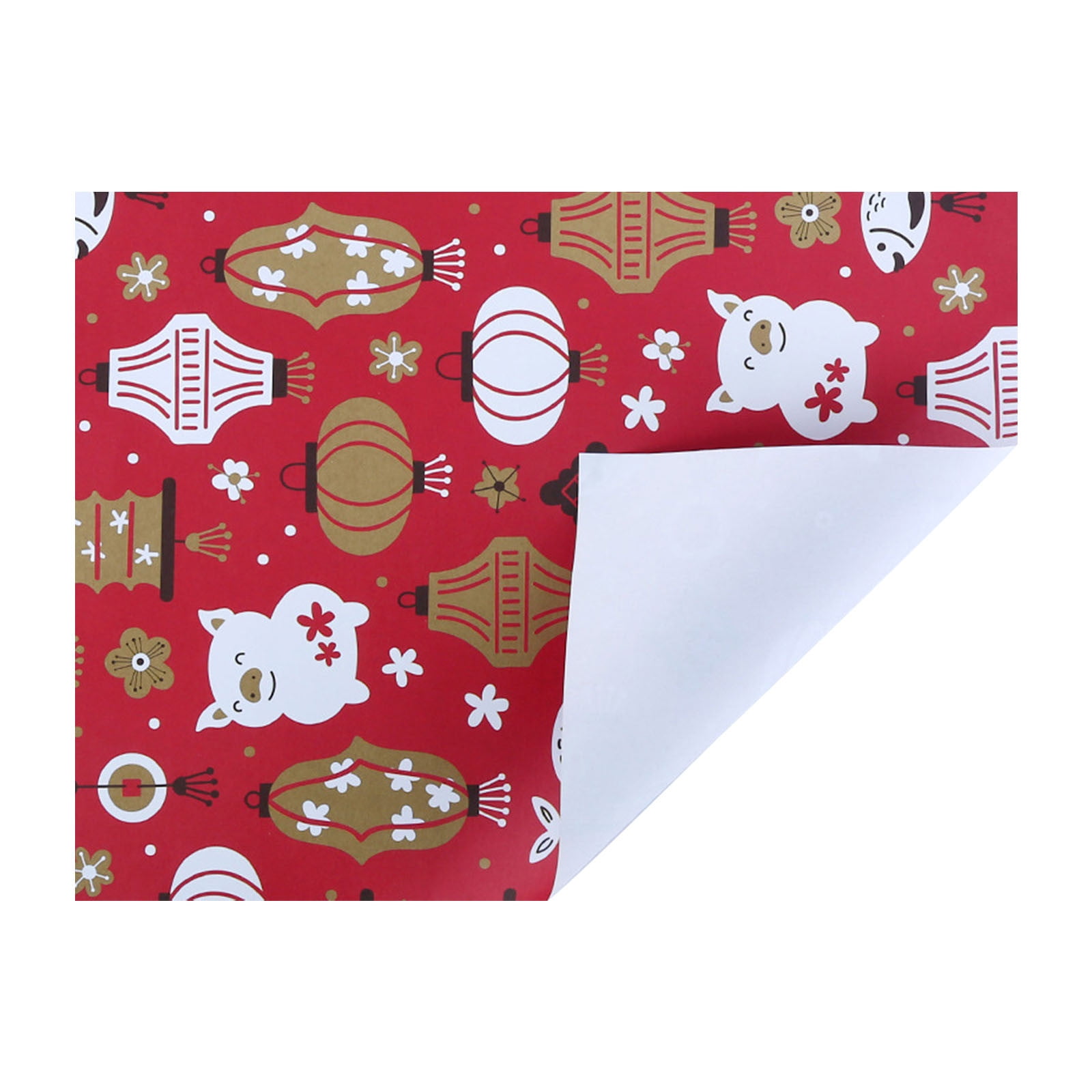 Raneu Chinese Festive Retro Red New Year Spring Festival Wrapping Paper ...