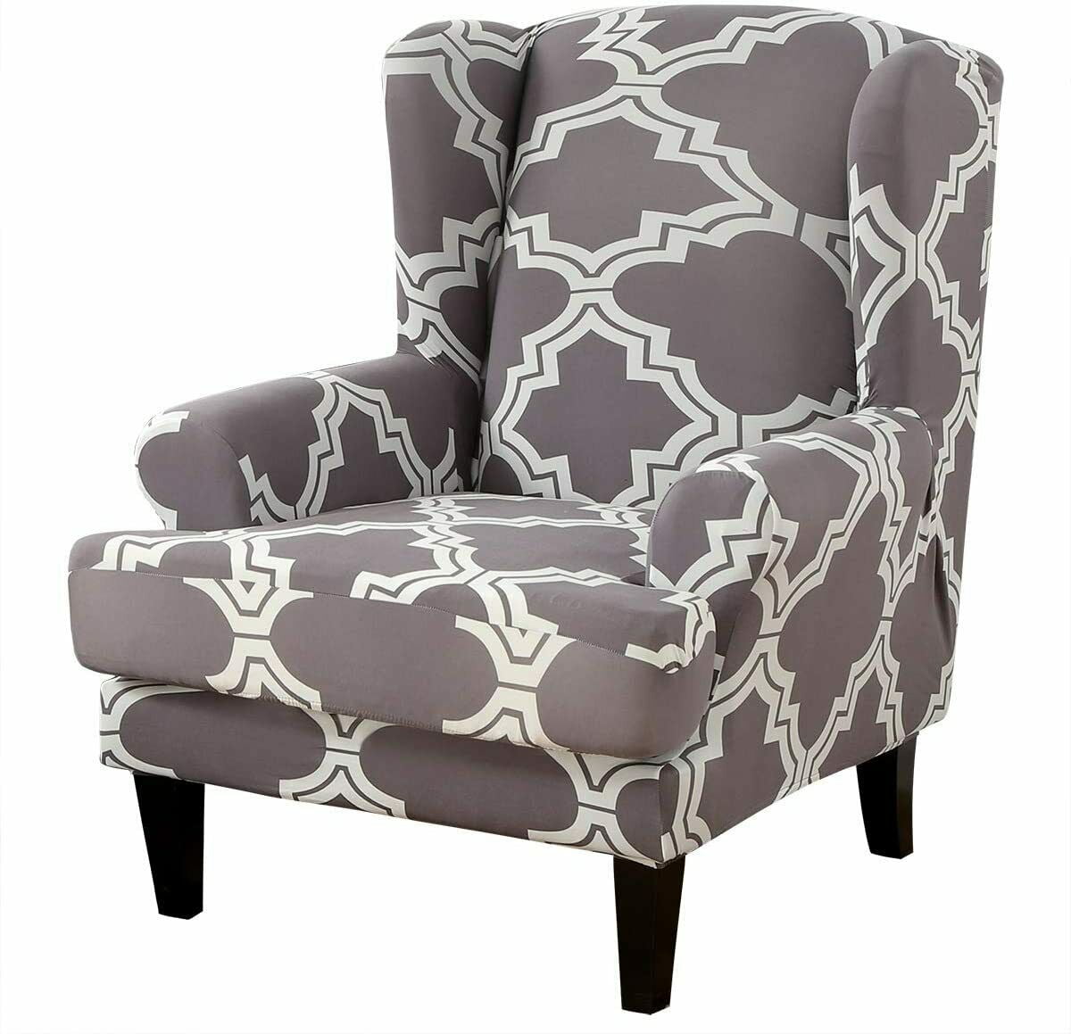 SHANNA Wingback Chair Slipcover Sofa Furniture Protector 2-Piece ...