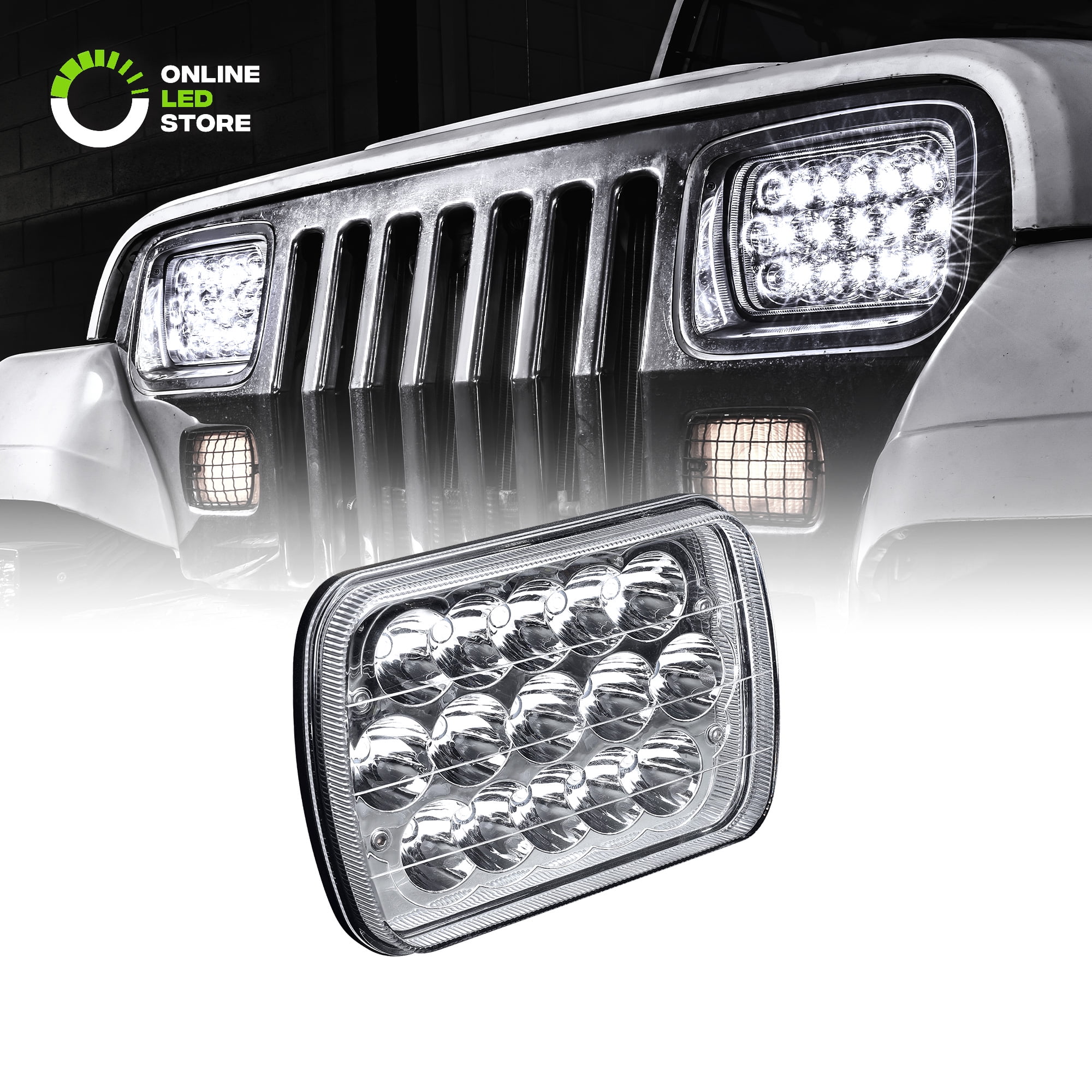 Universal 7" x 6" 45W LED Headlight [Plug & Play] [Energy Efficient ...