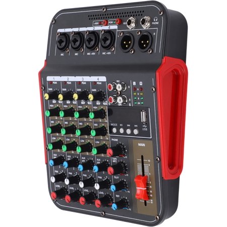 Audio Mixer Sound Board, 3 Band EQ Metal 4 Channel Mixing Console ...