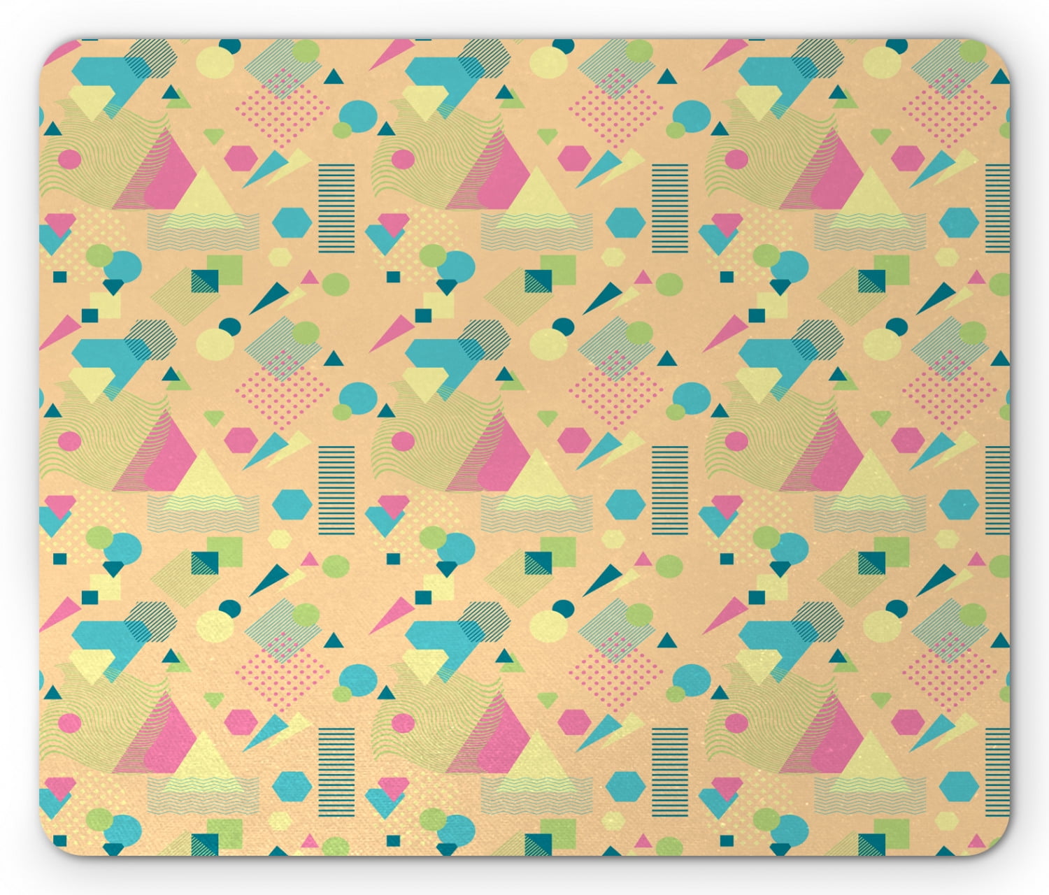 Retro Mouse Pad, Memphis Style Abstract Geometric Composition with ...