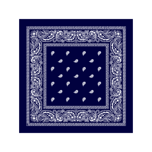 BANDANA - Navy Blue Paisley Bandana - Single Piece 22x22 - Walmart.com ...