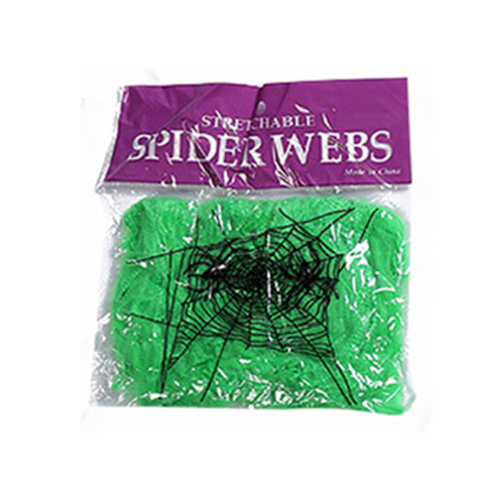 Super Stretch Spider Webs With 10 Plastic Fake Spiders Easy To Stretch ...