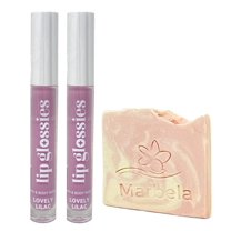 Bath & Body Works Lovely Lilac 2 Pack Lip Glossies Set with a Himalayan ...