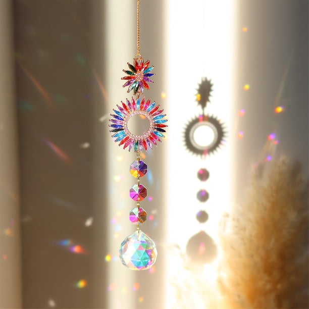 Radiant Sunflower Sunpetscher Sun God Handcrafted Glass Window ...