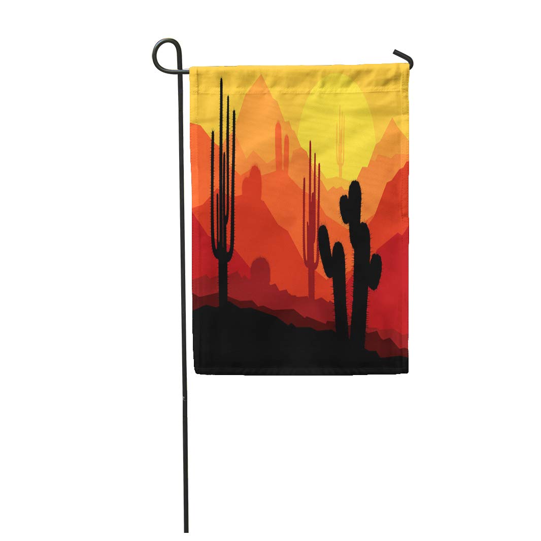 SIDONKU Red Western Cactus Plants in Desert Sunset Colorful Arizona ...