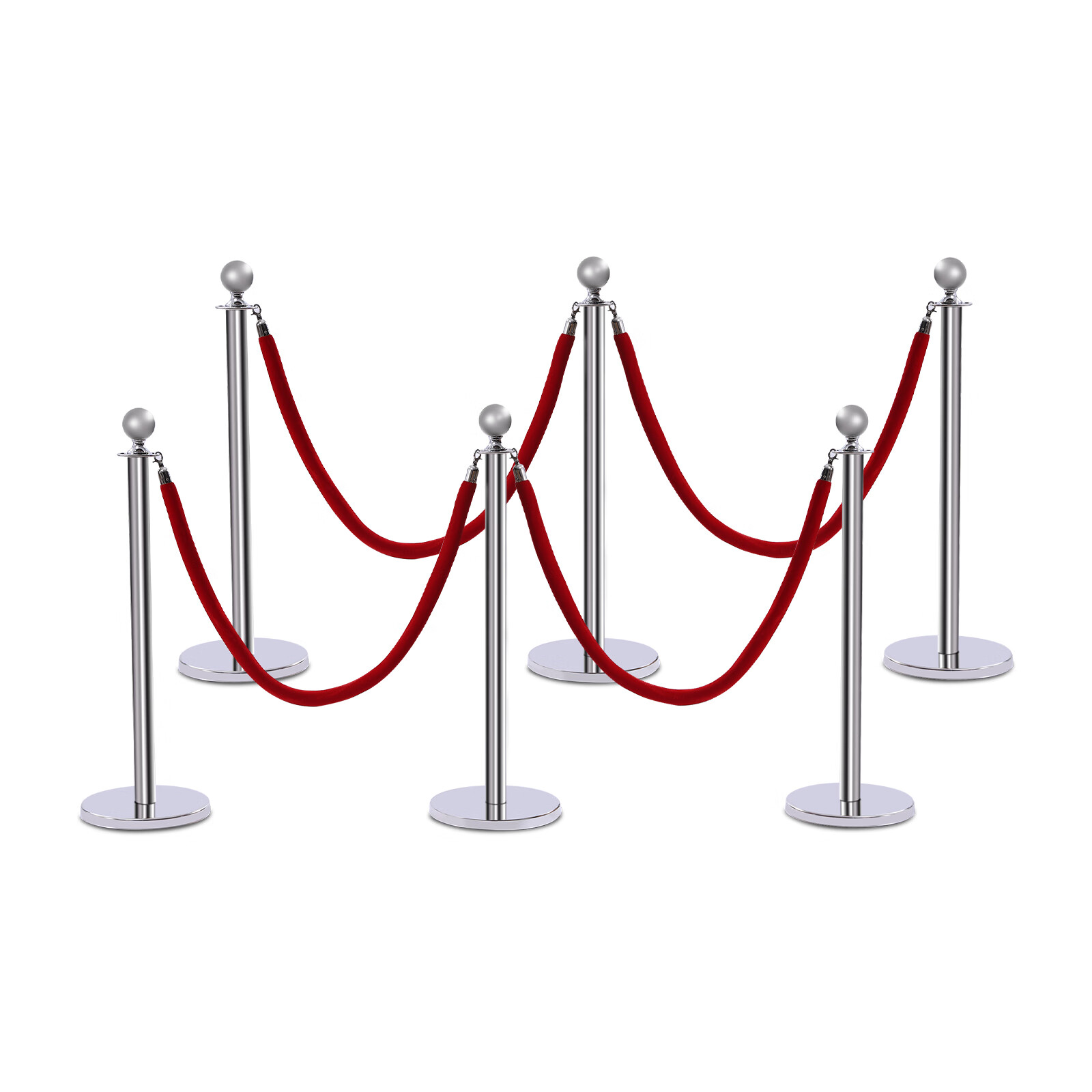 Loyalheartdy 6Pcs Silver Stainless Steel Stanchion Set, 39.4"H Sentry ...
