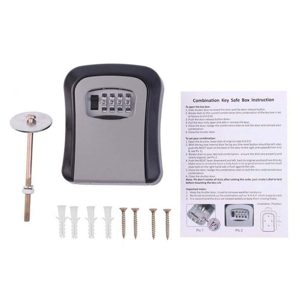 4 Digit Combination Password Keys Box Wall Mounted Metal Key Box ...