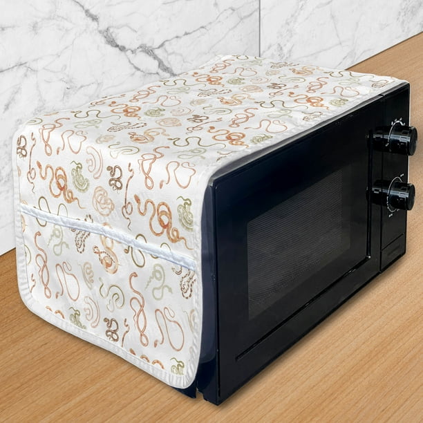 Snake Microwave Oven Cover, Pastel Toned Creatures Exotic Legless ...