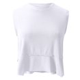 Bainana Sleek Sleeveless Round Neck Top For Women Solid Color Irregular ...