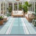 Aqua Striped Washable Area Rug 5 x 8 ft Modern Farmhouse Stripe ...