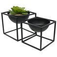 Modern Geometric Planter Stand and Pot Set of 2 - Walmart.com