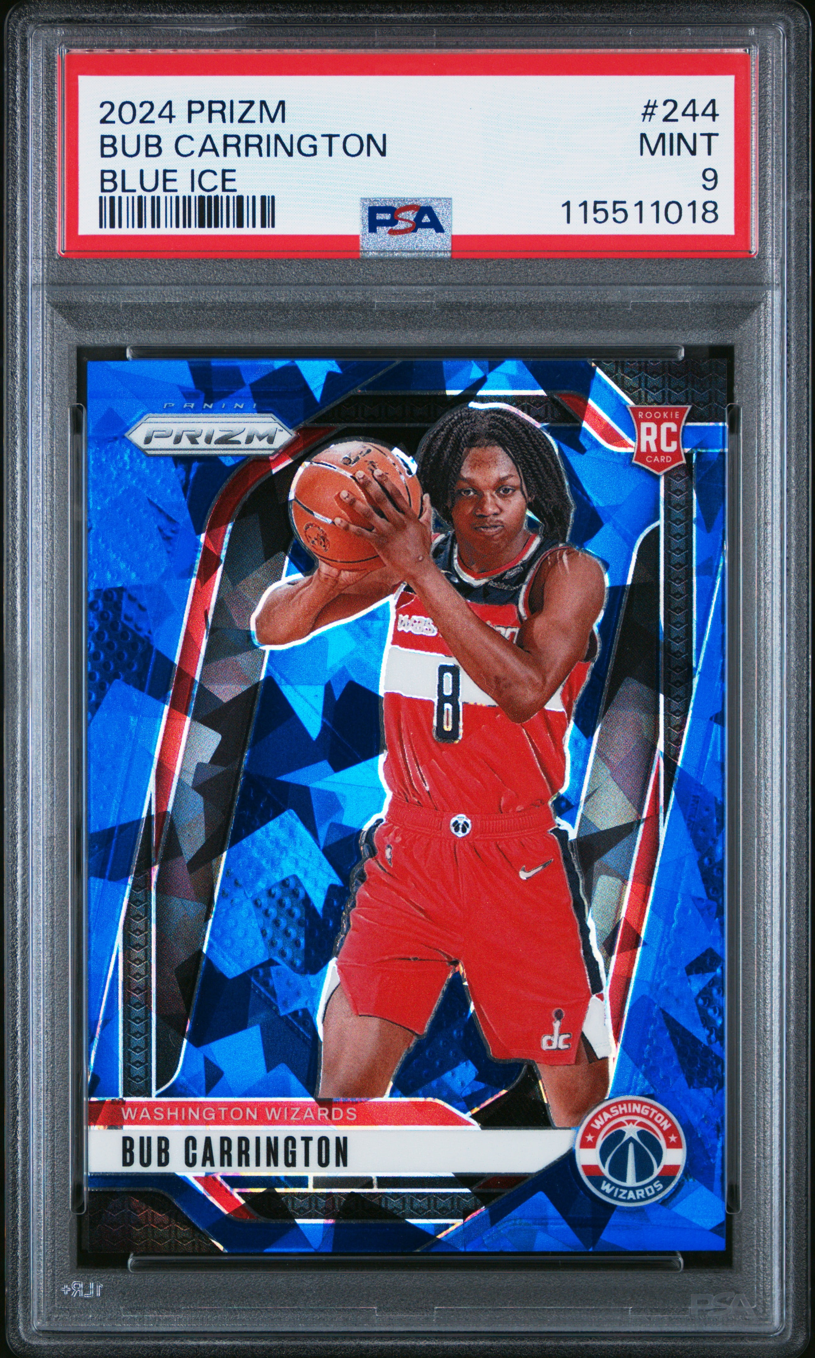 2024 Panini Prizm Bub Carrington #244 Blue Ice Short Print Nicely ...