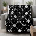 Black Checkered Blanket Soft Cozy Warm Throw Blanket for Couch, Plush ...