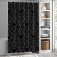 Black Damascus Skeleton Fabric Shower Curtain Modern Abstract Flowers ...