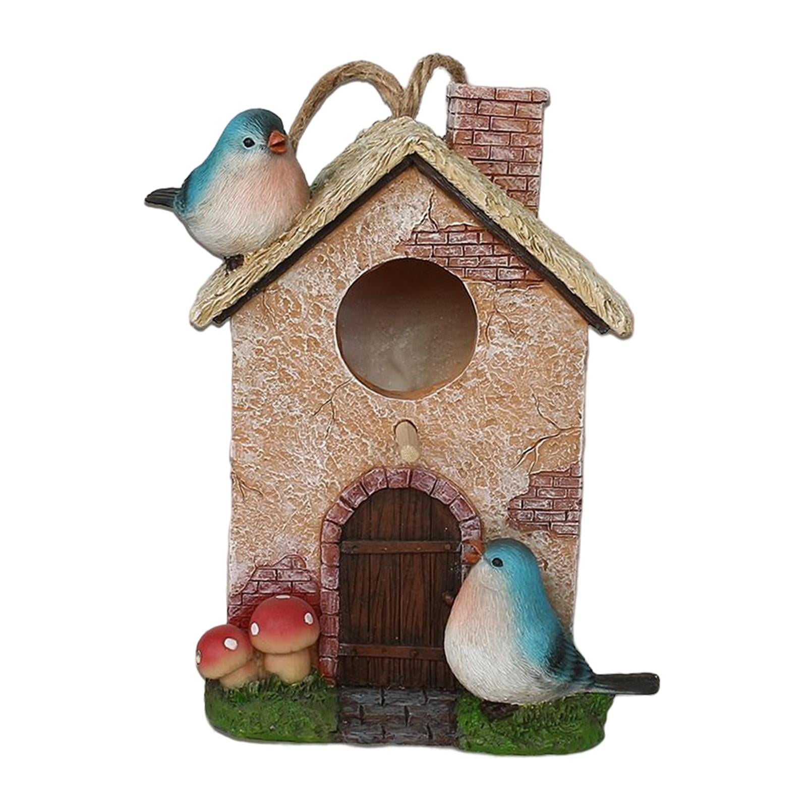Resin Bird Hut Birdhouse Roosting Cozy Bird Nest Shelter Hanging Bird ...