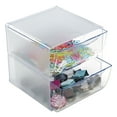 Stackable Cube Organizer, 2 Compartments, 2 Drawers, Plastic, 6 x 7.2 x ...