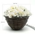 BiJun Flowers Hanging Basket 19" Artificial Silk White Azalea Bouquet - Walmart.com