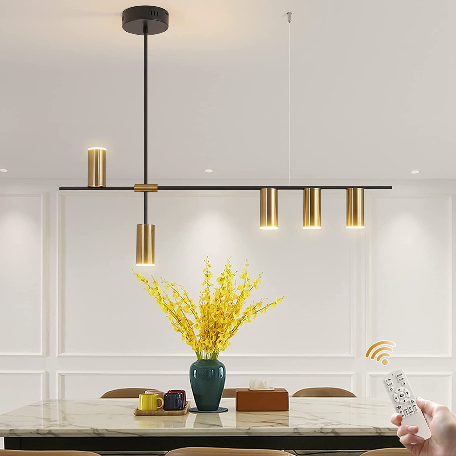 Garwarm Pendant Light Fixtures, Dimmable Modern LED Chandelier Lighting ...
