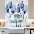 Blue Tulip Swag Kitchen Curtain Valances, Modern Abstract X-ray Floral ...