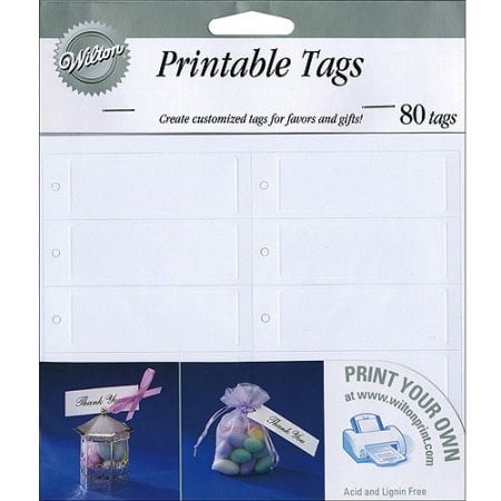 Wilton Printable Tags, Rectangle, White, 80 Ct - Walmart.com