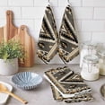 1 Pack Retro Pattern Kitchen Towels Brown Black Ethnic Style Weaving ...