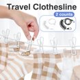 2 Counts Telescopic Elastic Travel Clothes Drying Line Windproof Indoor ...