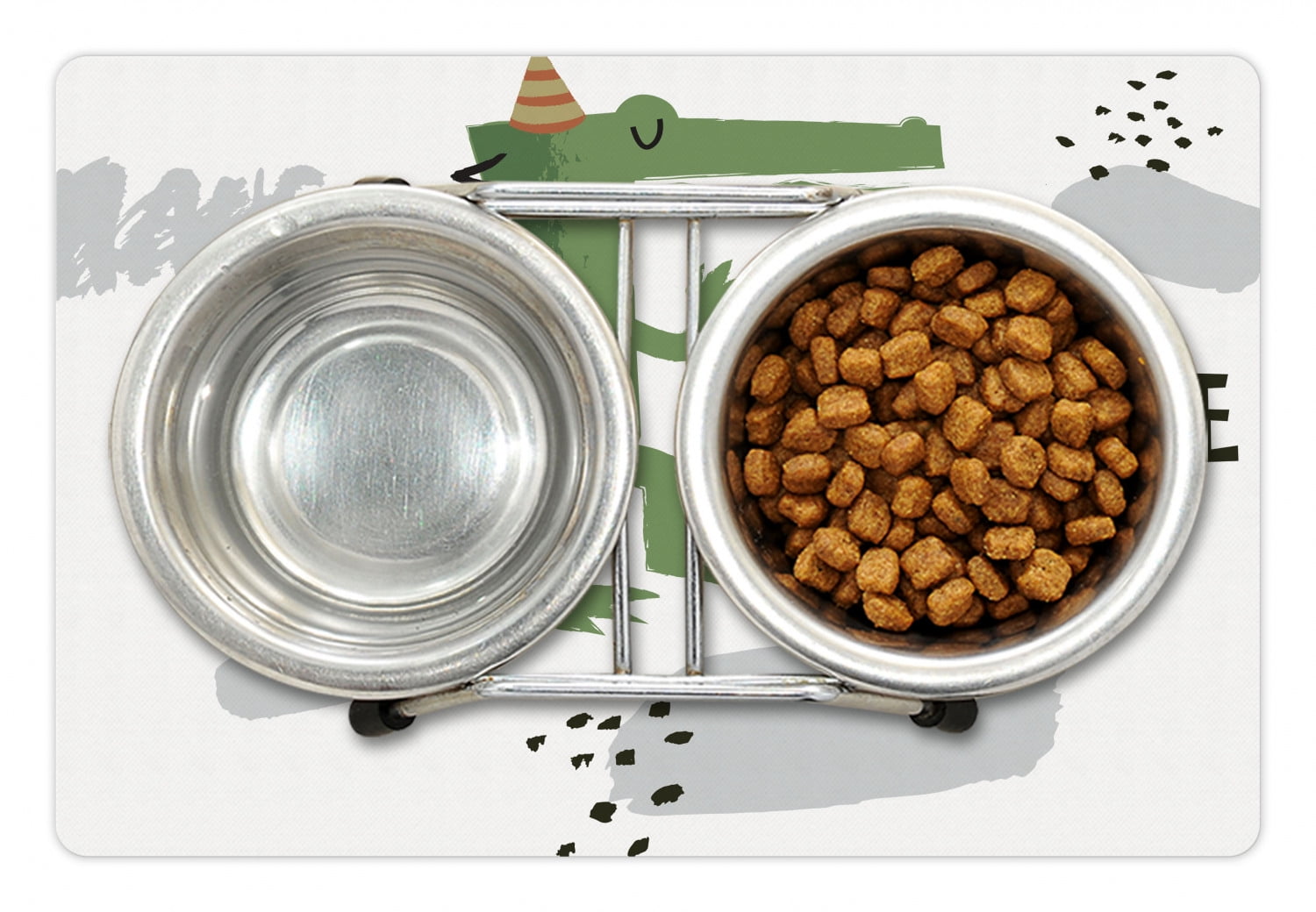 Jungle Nursery Pet Mat for Food and Water, Hand Drawn Cartoon Style ...