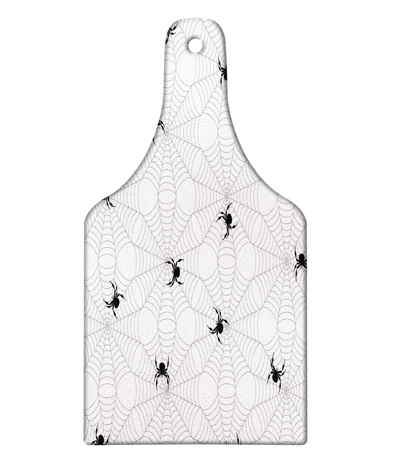 Spider Web Cutting Board, Pale Colored Webs with Spiders Scary Black ...