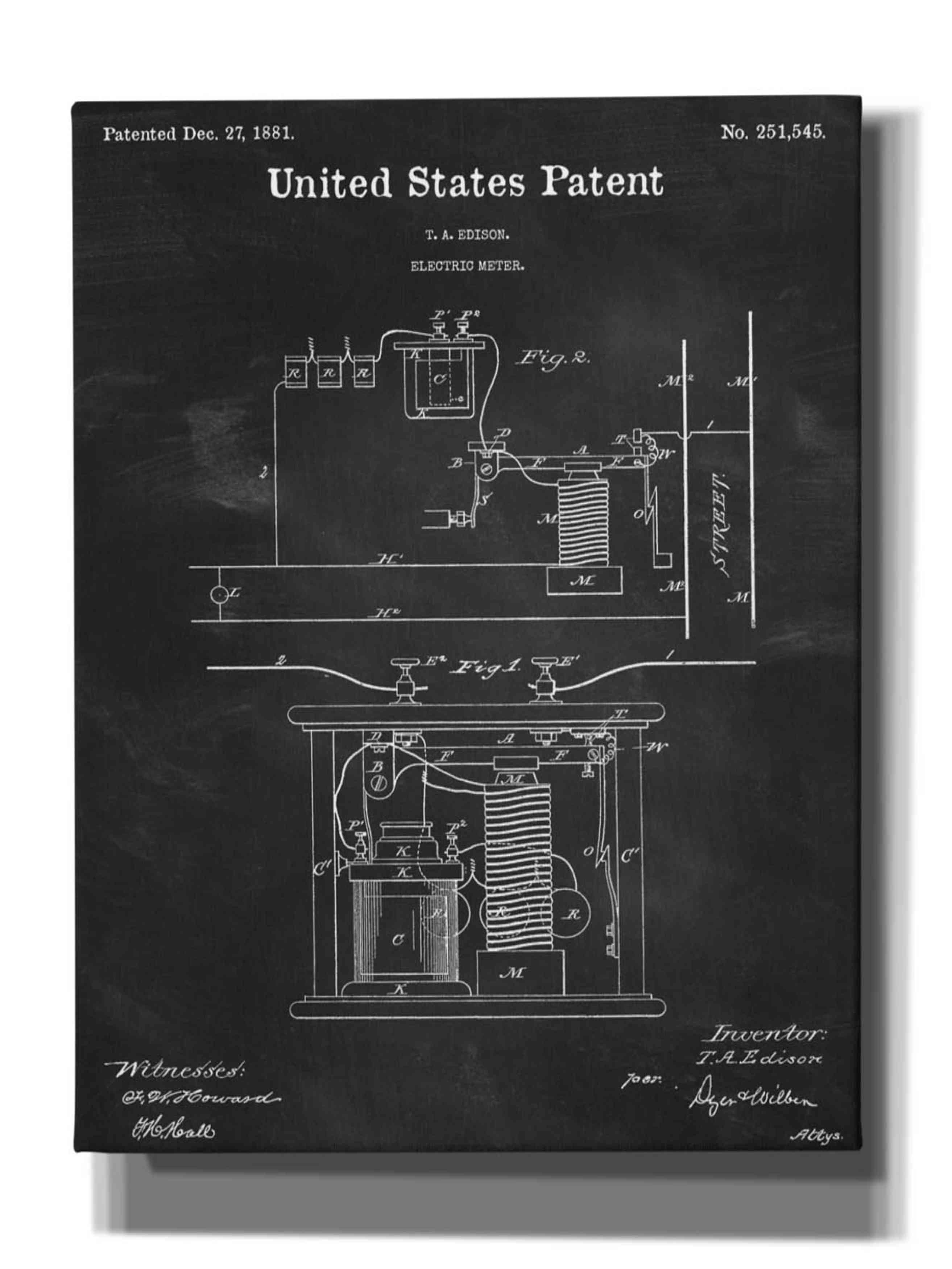 Epic Graffiti 'Edison Electric Meter Blueprint Patent Chalkboard ...