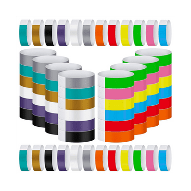 600 Paper WristBand Synthetic Paper Assorted Color Identity Bands Entry ...