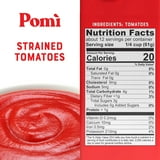 Pomi Strained Tomatoes, 26.46 oz, 1/4 Cup per serving, 12 servings per ...