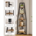 5-Tier Corner Shelf, Corner Bookshelf, Ladder Shelf, Floor Standing ...