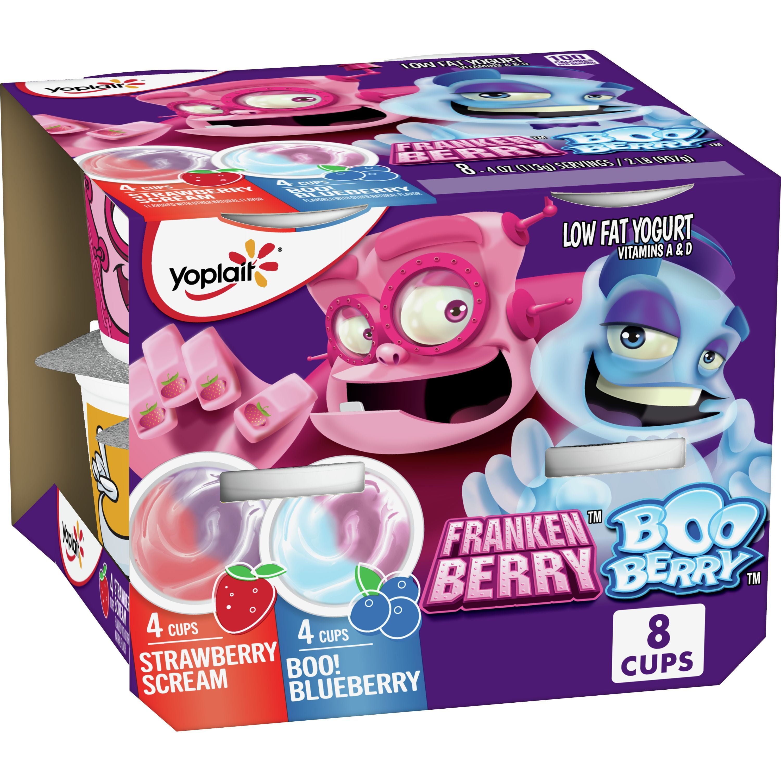 Yoplait Original Boo Berry and Franken Berry Low Fat Yogurt 8 Count ...