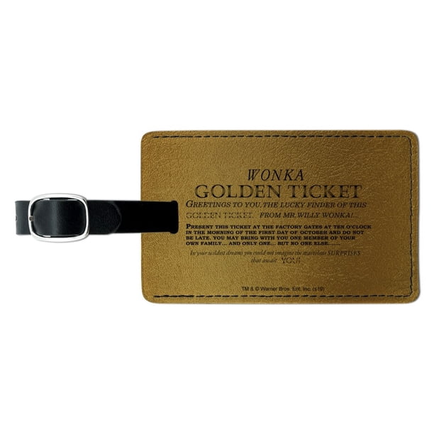 Willy Wonka and the Chocolate Factory Golden Ticket Rectangle Leather ...