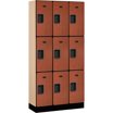 Assembled Double Tier 6 Door Extra Wide Designer Wood Locker, Cherry ...