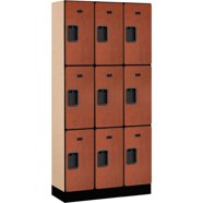 3 in. Extra Wide Designer Wood Locker with Double Tier - Gray - 15 x 24 ...
