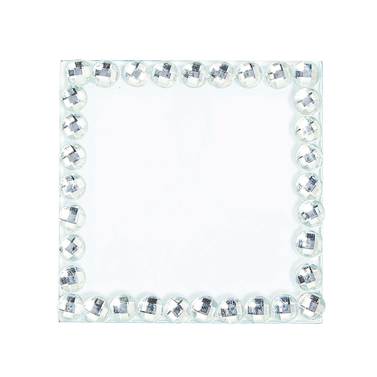 Beaded Mirror Square Plate 4" (3Pc) - Home Decor - 3 Pieces - Walmart.com