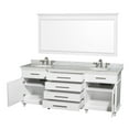 Wyndham Collection Berkeley 80 inch Double Bathroom Vanity in White ...