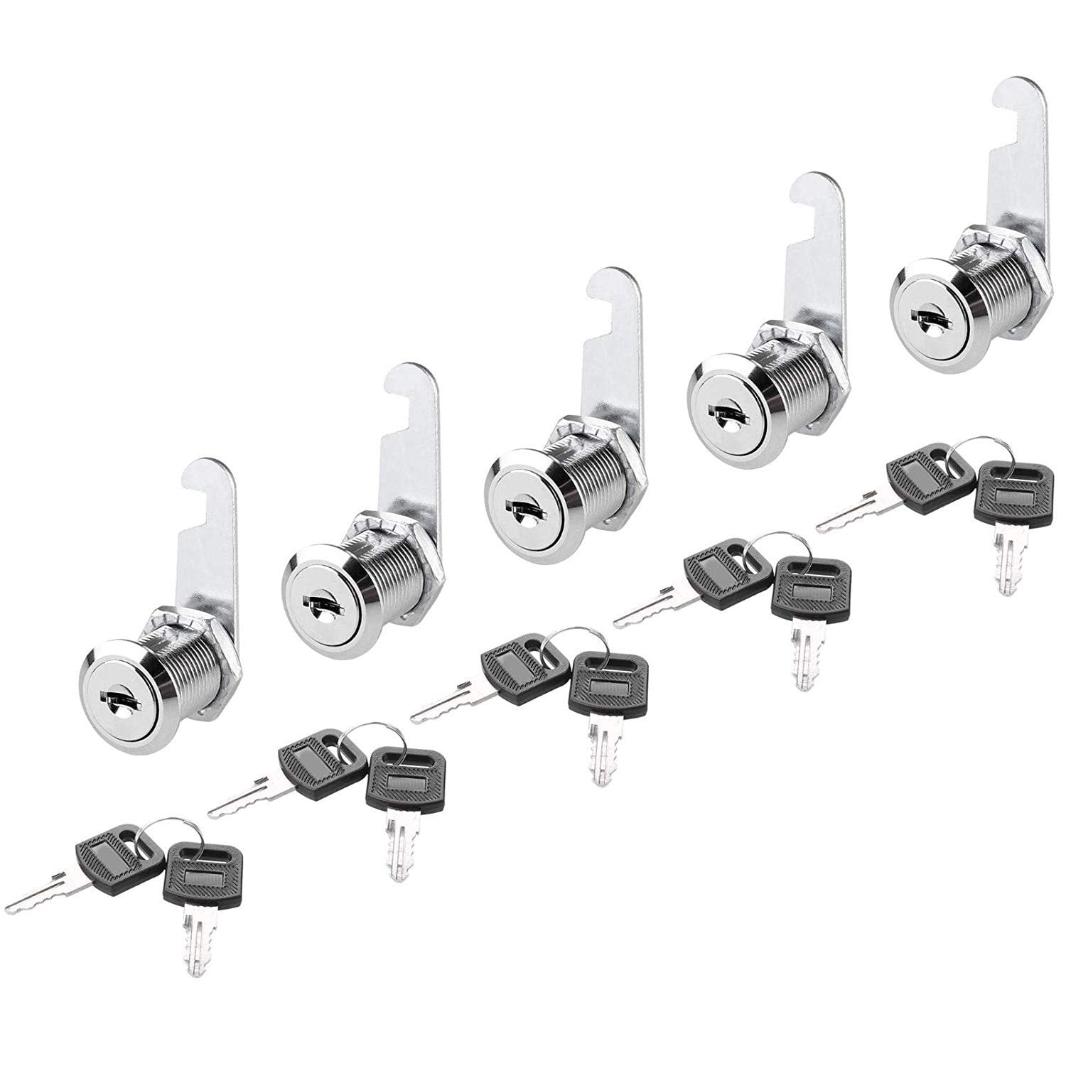 Wideskall 1/2" inch Drawer & Cabinet Keyed Different Cam Lock Chrome ...